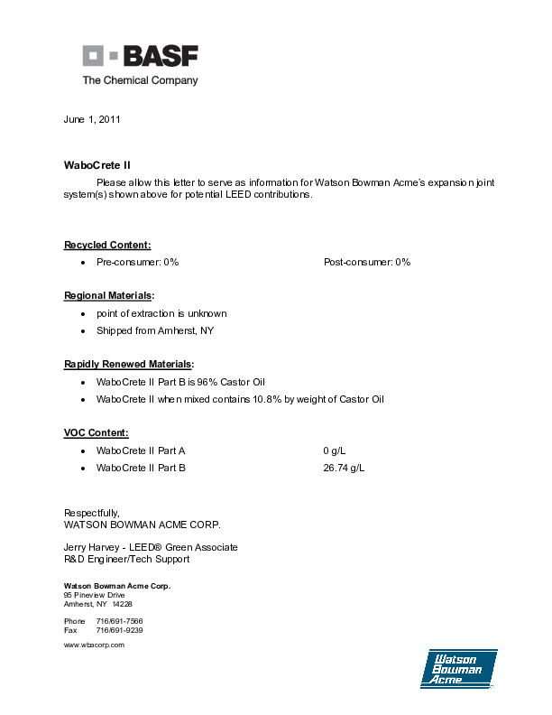 Wabo®Crete II - Polyurethane Header | Watson Bowman Acme